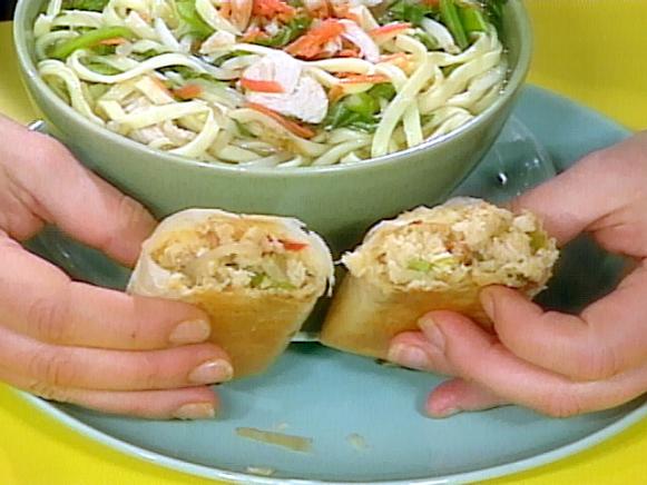 Baked Spring Rolls with Crab Recipe | Rachael Ray | Food Network