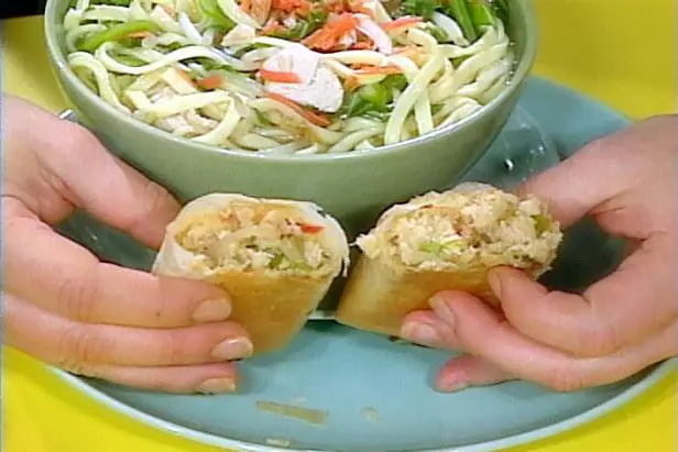 Baked Spring Rolls with Crab Recipe | Rachael Ray | Food Network