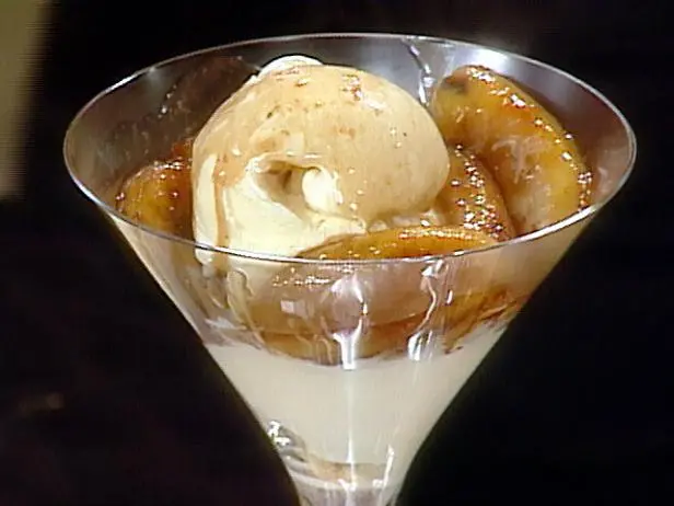 French Vanilla Ice Cream with Sauteed Bananas and Phyllo Triangles ...