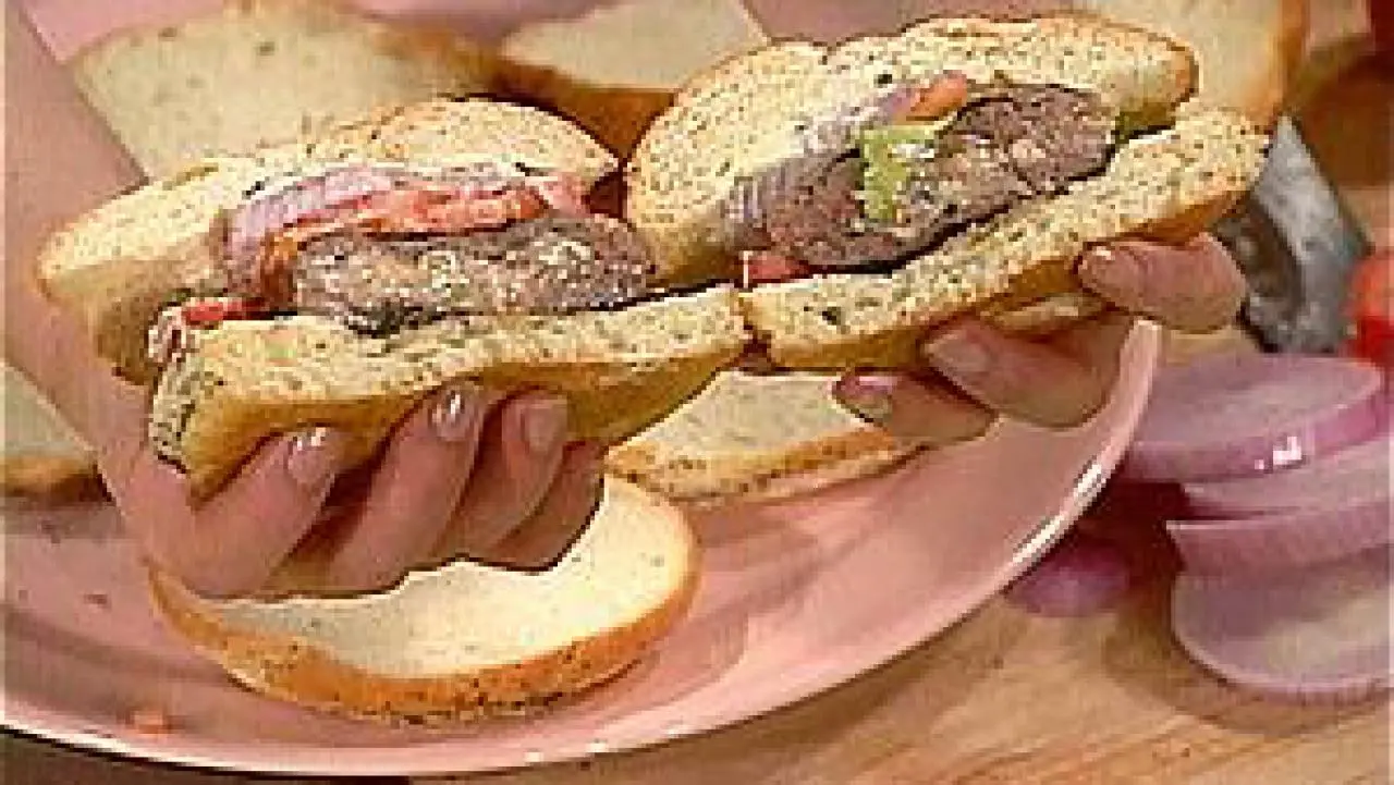 Big Blue Burgers Recipe | Rachael Ray | Food Network