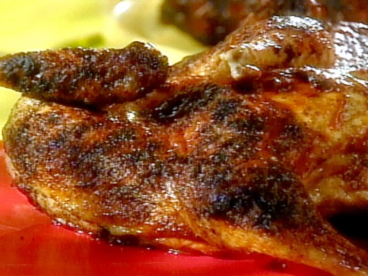 Rubbed and Sauced Barbecued Baby Chickens Recipe | Food Network