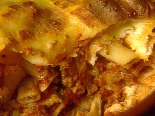 Pasta Timballo Layered With Eggplant, Bolognese Ragu, Hardboiled Egg ...