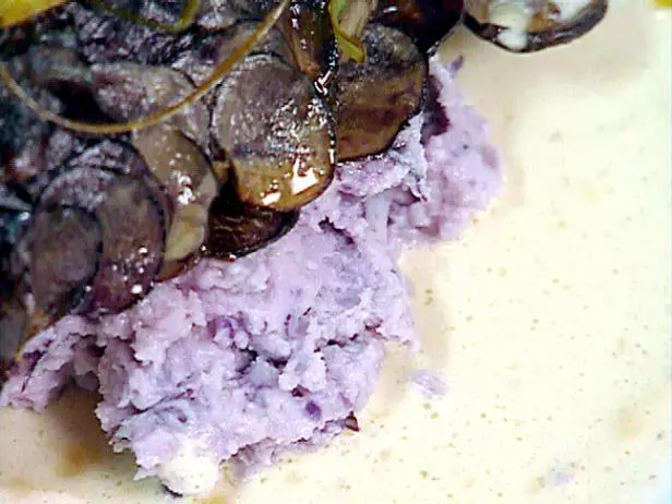 Blue Potatoes Mashed with Roasted Garlic Recipe | Food Network