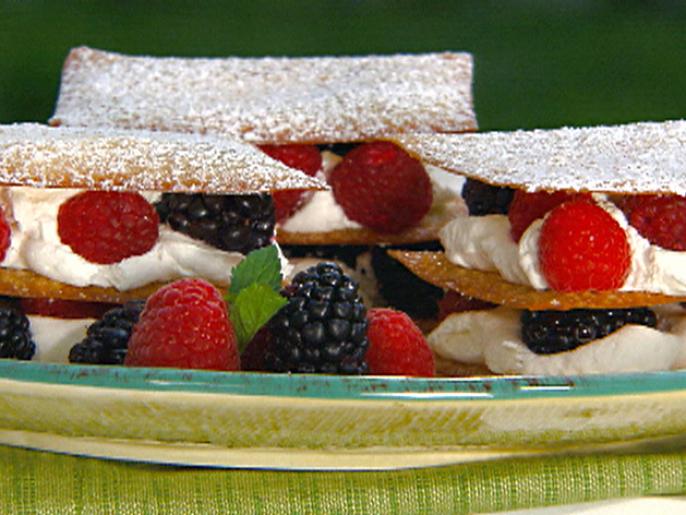 Berry Napoleons with Sugared Wonton Wrappers Recipe | Robin Miller ...