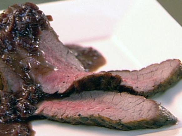 Grilled Flank Steak with Shallot and Red Wine Sauce Recipe | Amy Finley ...