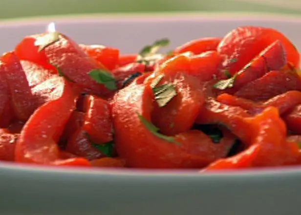 Roasted Red Pepper Salad Recipe | Amy Finley | Food Network