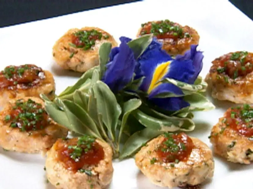 Seafood Spheres on Crostini Recipe | Robert Irvine | Food Network
