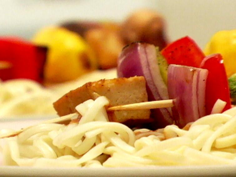 Vegetable (or Shrimp) Satay Skewers Recipe | Robin Miller | Food Network