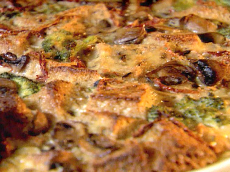 Broccoli, Mushroom, and Cheese Breakfast Strata Recipe | Ellie Krieger ...