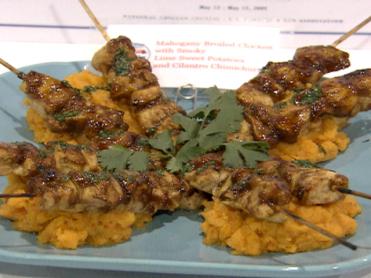 Mahogany Broiled Chicken with Smoky Lime Sweet Potatoes and Cilantro ...