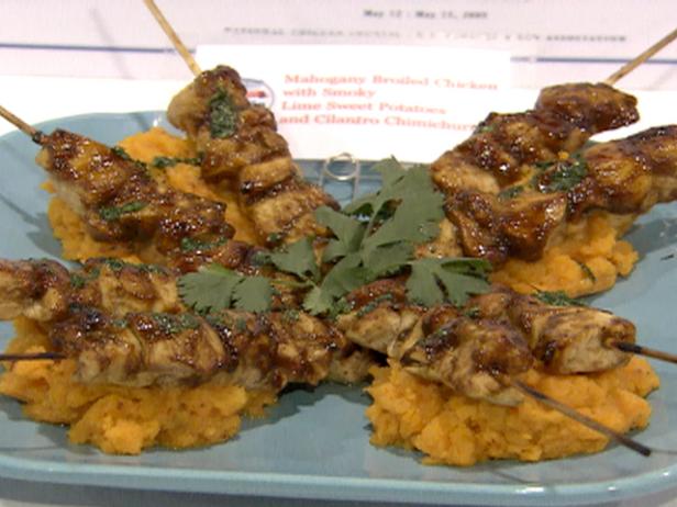 Mahogany Broiled Chicken with Smoky Lime Sweet Potatoes and Cilantro ...