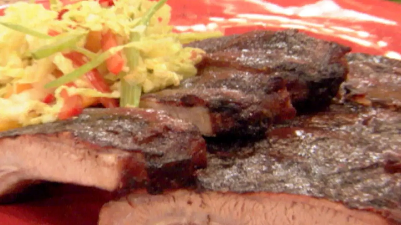 Asian Spice Rubbed Ribs with Plum-Ginger Glaze Recipe | Bobby Flay ...