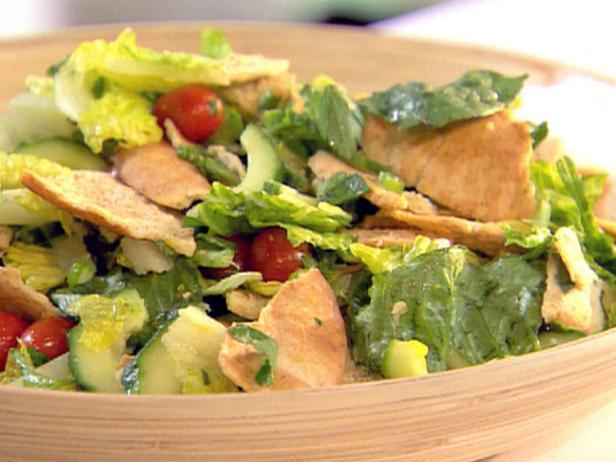 Herbed Toasted Pita Salad Recipe | Ellie Krieger | Food Network