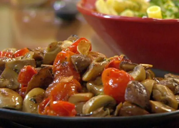 Warm Wild Mushroom and Roasted Tomatoes Recipe | Rachael Ray | Food Network