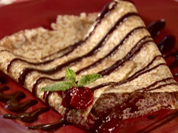 Brandied Cherry Crepes Recipe | Sandra Lee | Food Network