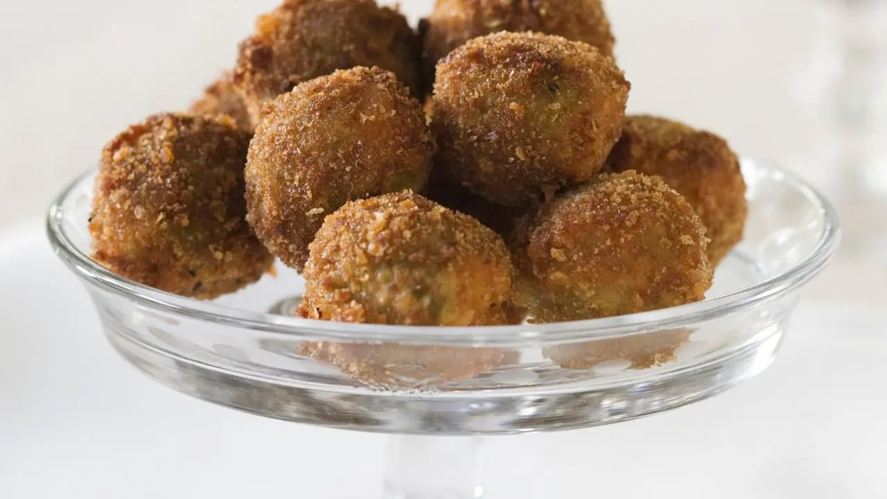 Crispy Olives Stuffed with Sausage Recipe | Michael Chiarello | Food ...