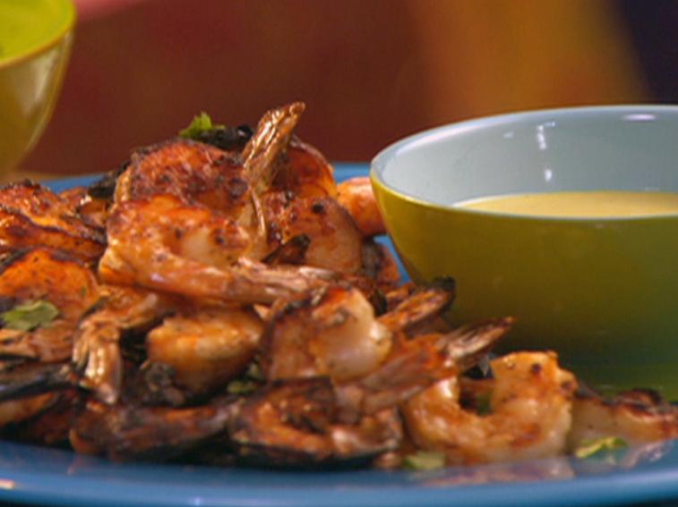 Grilled Shrimp with Coconut Curry Dip and Peanuty Noodles Recipe ...