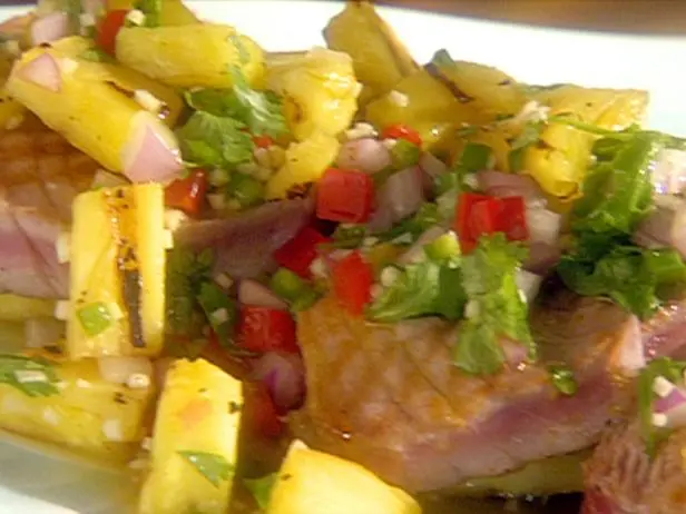 Grilled Yellow Fin Tuna with Grilled Pineapple Salsa Recipe - Chef's ...