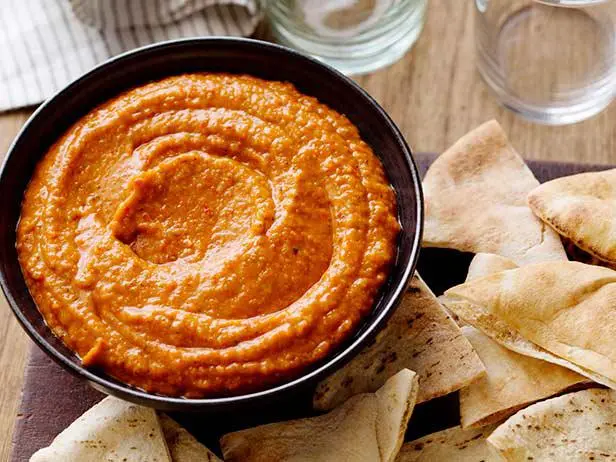 Roasted Red Bell Pepper Hummus Recipe | Guy Fieri | Food Network