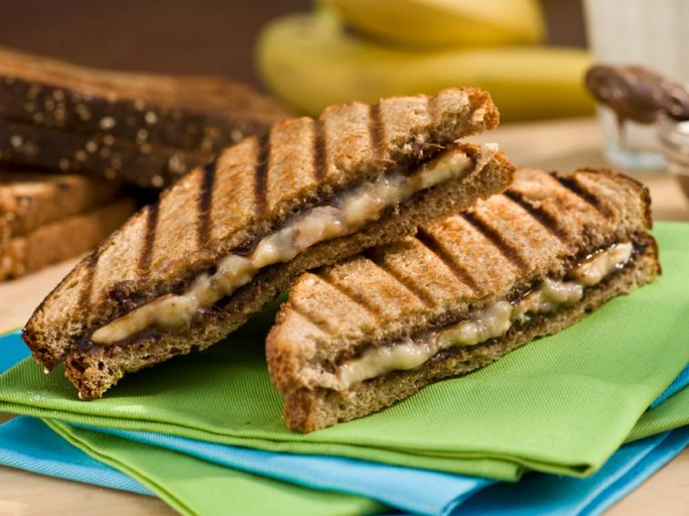 Grilled Banana and Nutella Panini Recipe | Bobby Flay | Food Network