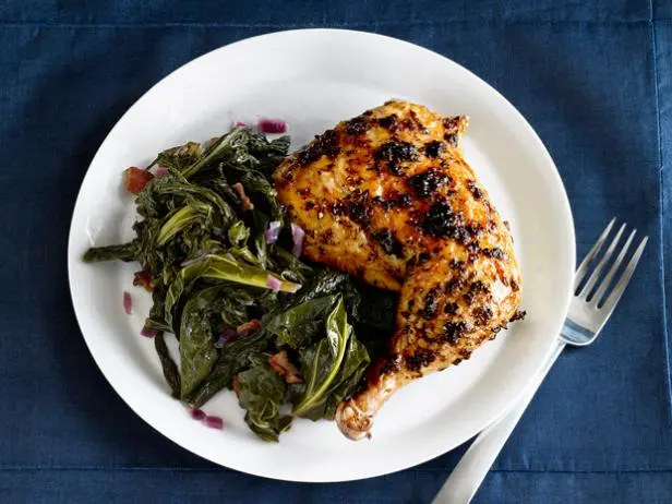 White House Garden Herb-Roasted Chicken with Braised Greens Recipe ...