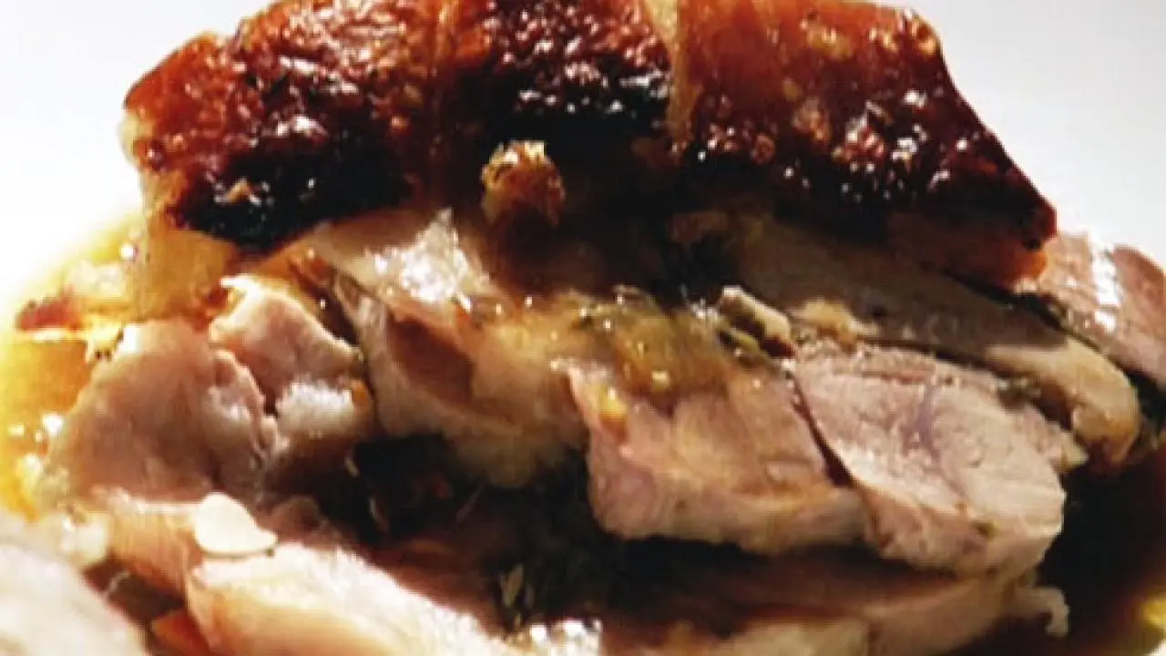 Porchetta with Roasted Fingerlings Recipe | Anne Burrell | Food Network