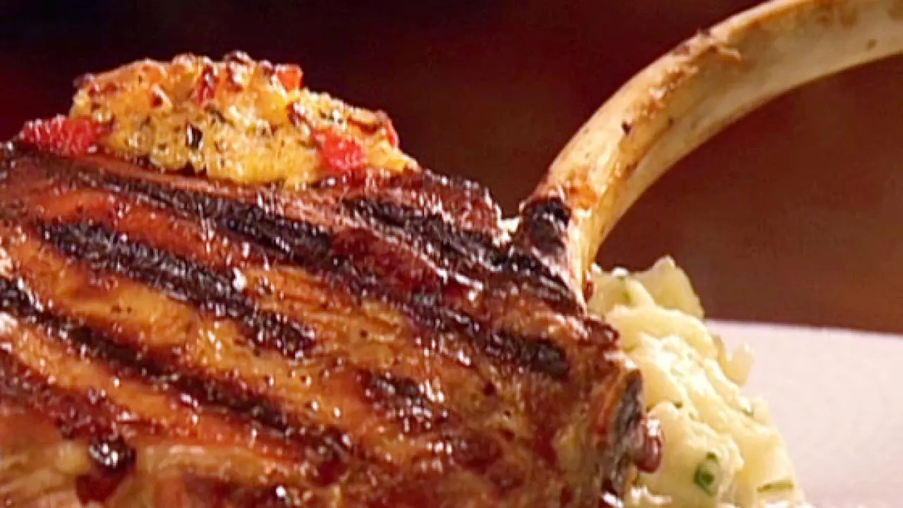 Stuffed Veal Chops Recipe | Aaron McCargo Jr. | Food Network