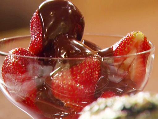Chocolate River over Drunken Berries Recipe | Rachael Ray | Food Network