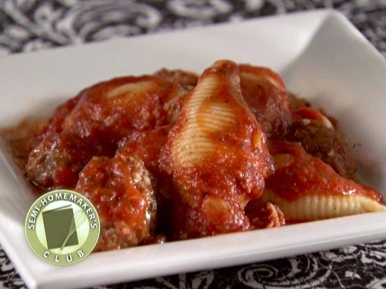 No Mess or Stress Stuffed Shells Recipe | Sandra Lee | Food Network