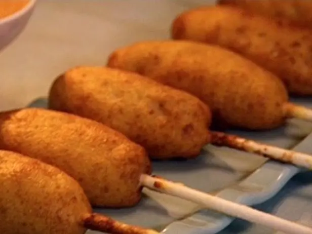 Gina's Shrimp Corn Dogs Recipe | The Neelys | Food Network