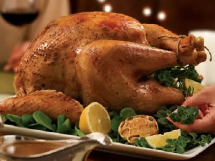 Lemon-Garlic Roast Turkey and White-Wine Gravy Recipe | Food Network