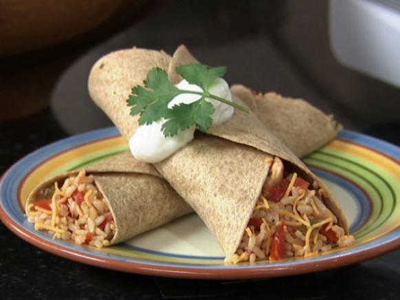 Chicken and Rice Burritos Recipe | Food Network