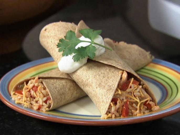Chicken and Rice Burritos Recipe | Food Network