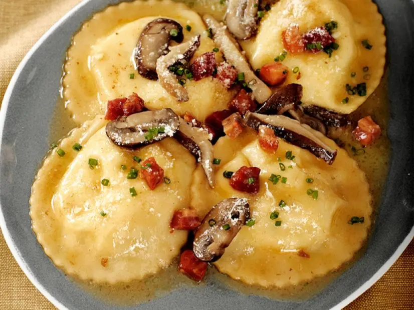 Ricotta-Taleggio Ravioli with Wild Mushroom Sauce Recipe | Anne Burrell ...
