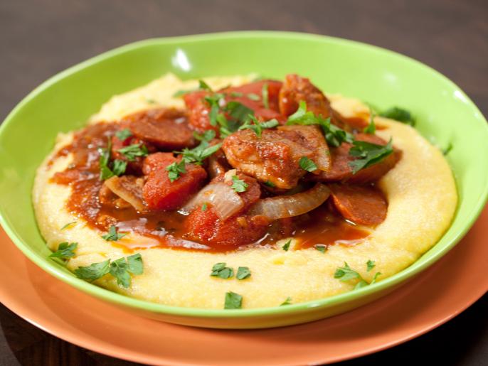 Spanish Chicken Stew with Manchego Polenta Recipe | Rachael Ray | Food ...