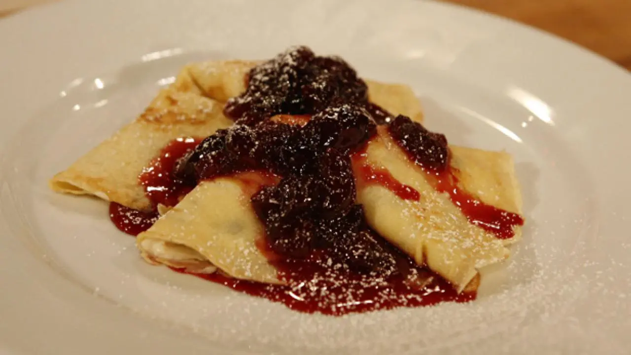Flambeed Crepes with Mascarpone and Cherries Recipe | Anne Burrell ...