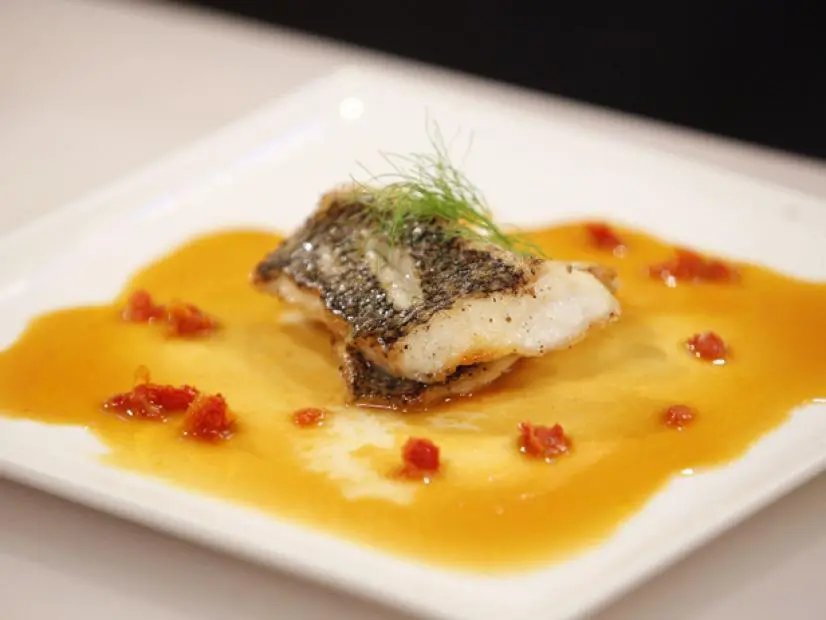 Pan-Seared Sea Bass in Tomato Fennel Broth Recipe | Robert Irvine ...