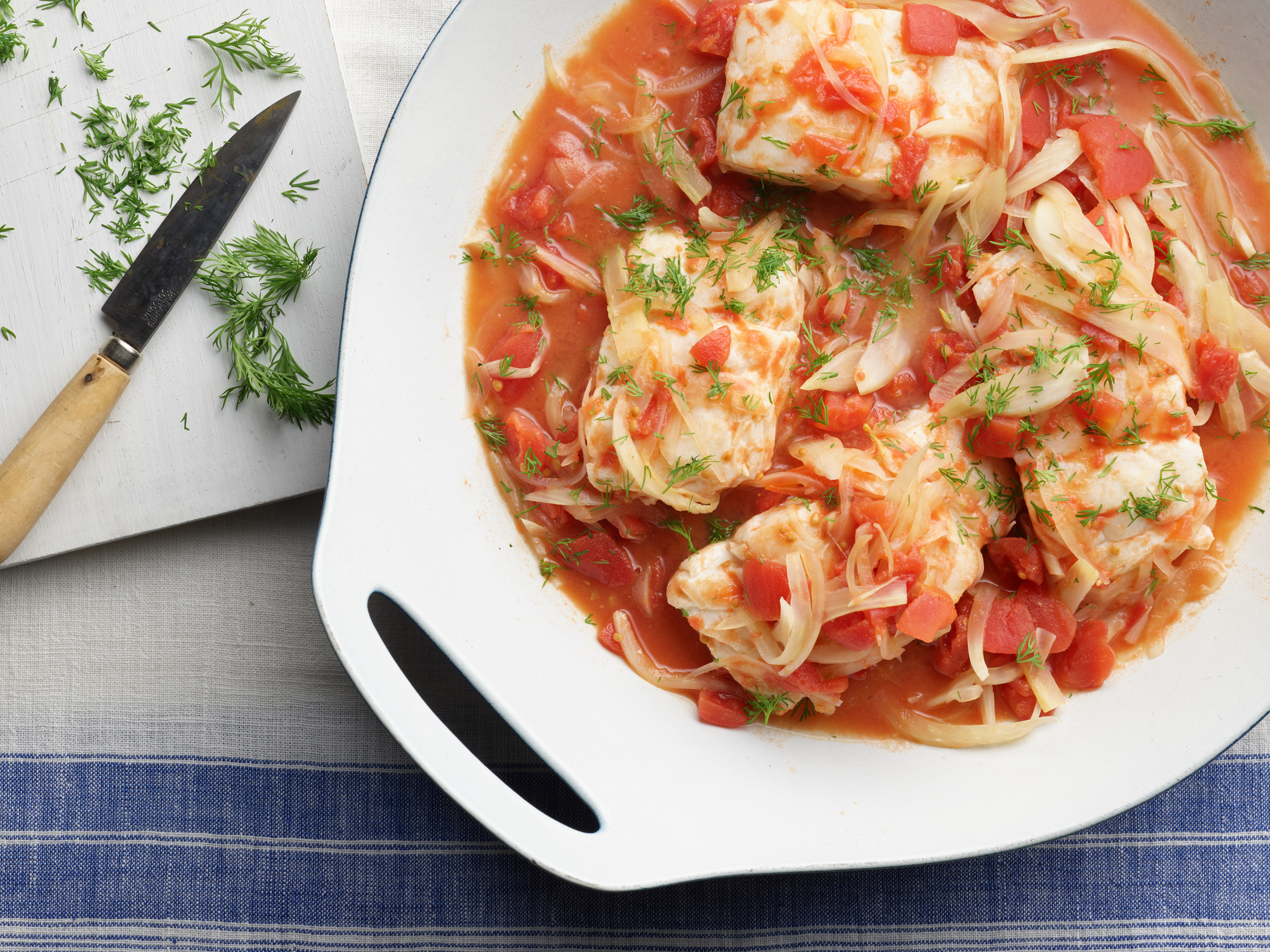 Cod with Fennel, Dill and Tomato Recipe - Chef's Resource Recipes