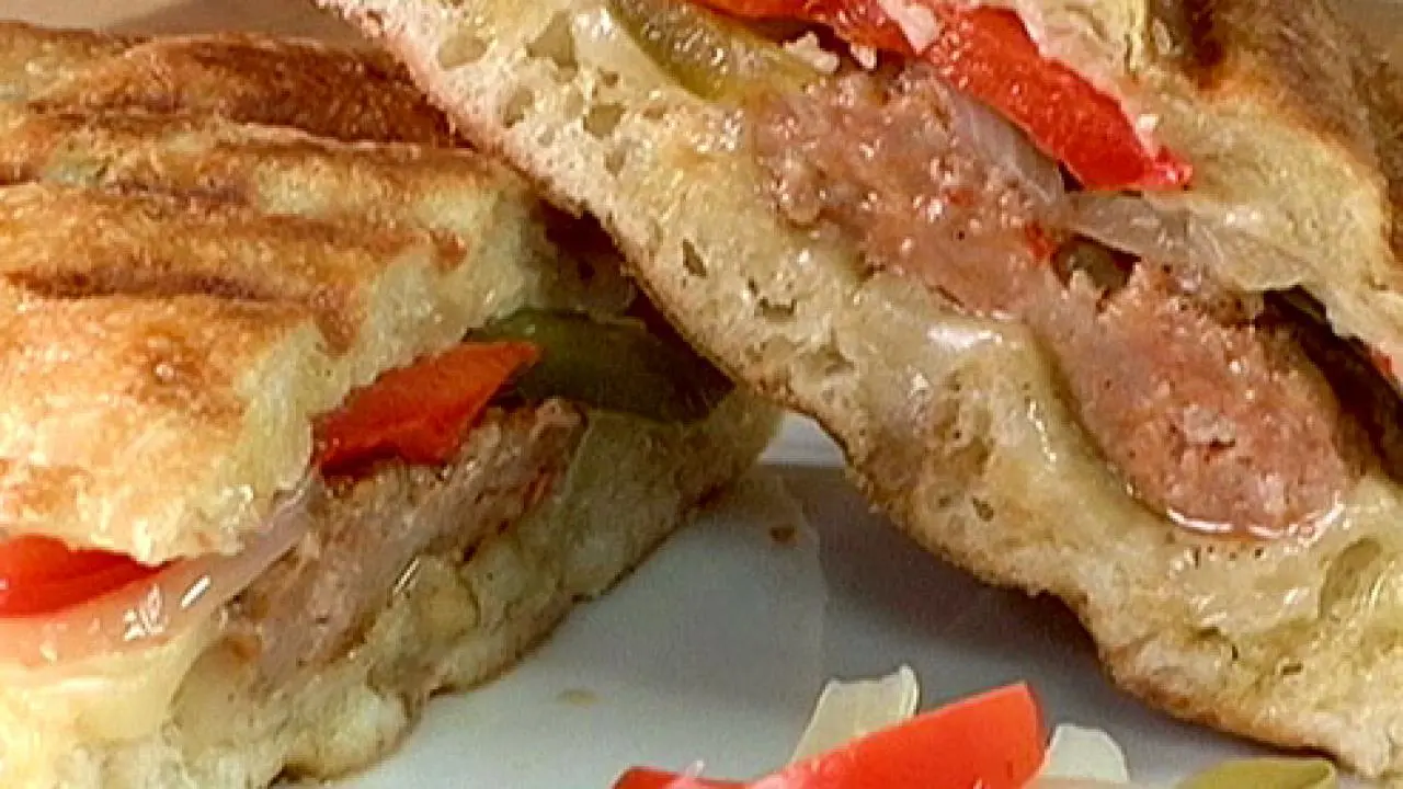 Hot Italian Sausage Panini with Pickled Peppers Recipe | Brian Boitano ...
