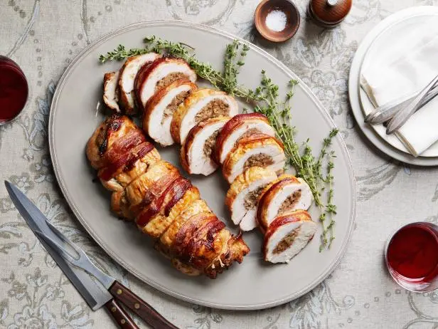 Bacon-Wrapped Turkey Breast Stuffed with Pear Hash Recipe | Sunny ...