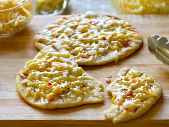 Three Cheese Pizzettas Recipe | Food Network