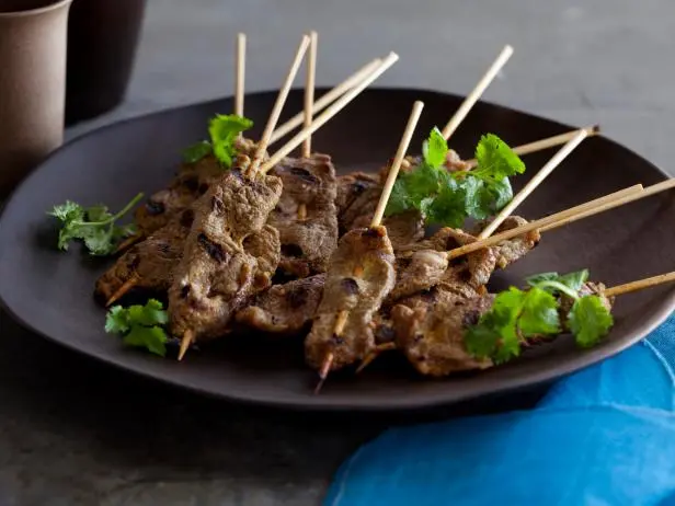 Grilled Beef Satay Recipe | Tyler Florence | Food Network
