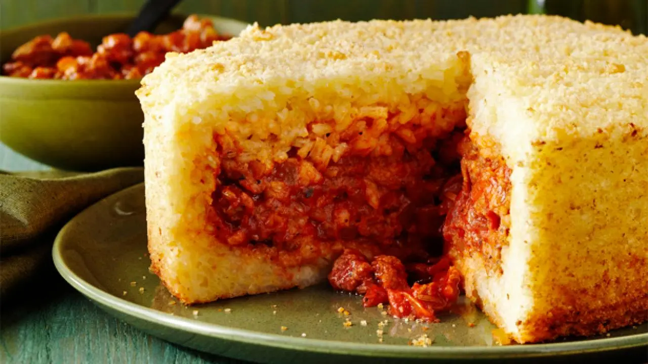 Sausage-and-Rice Timbale Recipe | Food Network Kitchen | Food Network