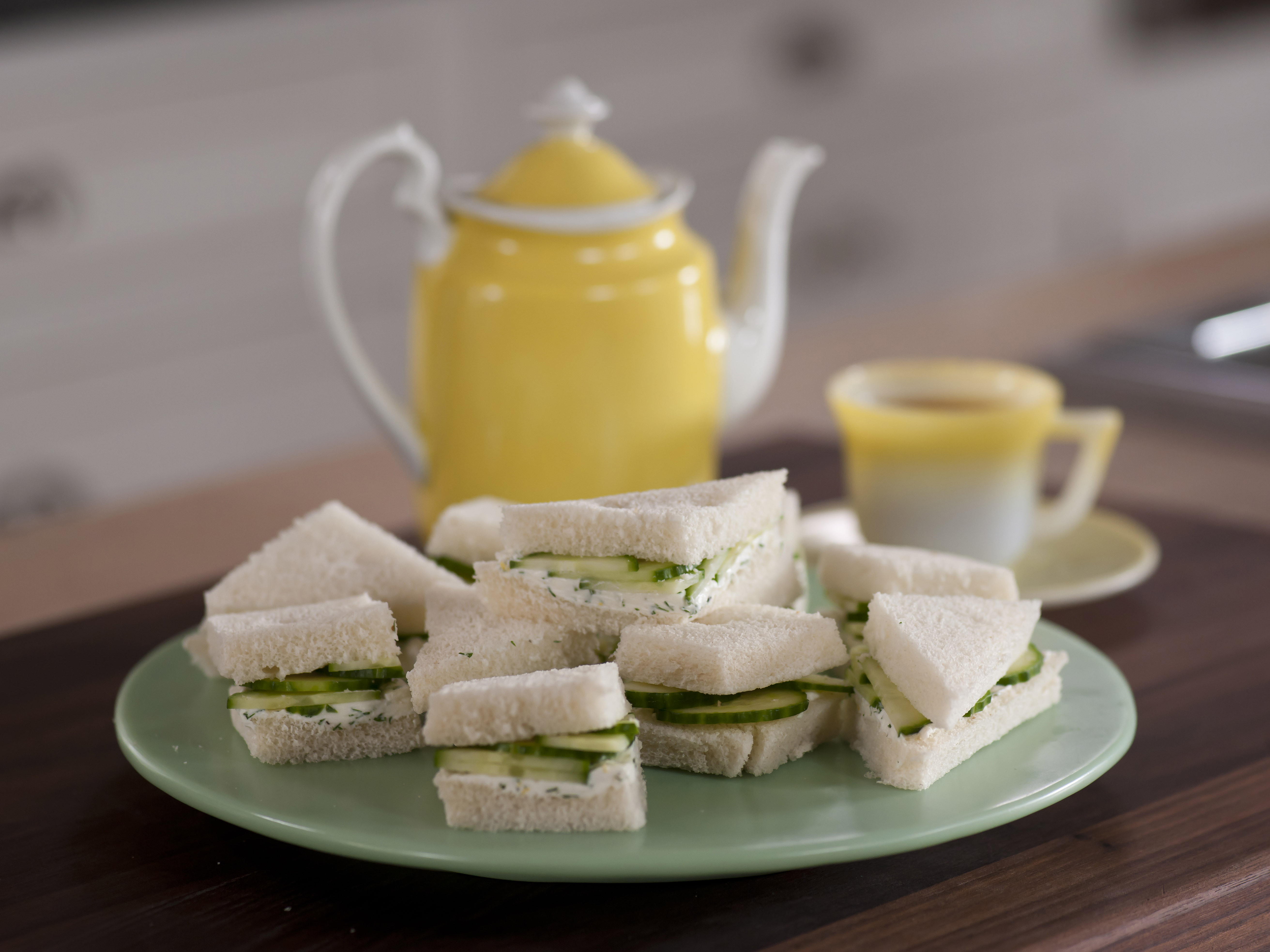 Cucumber and Lemony Dill Cream Cheese Tea Sandwiches Recipe - Chef's ...