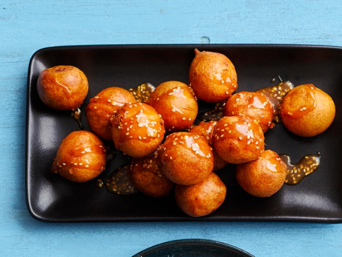 Rice Fritters With Sesame Caramel Recipe | Food Network Kitchen | Food ...