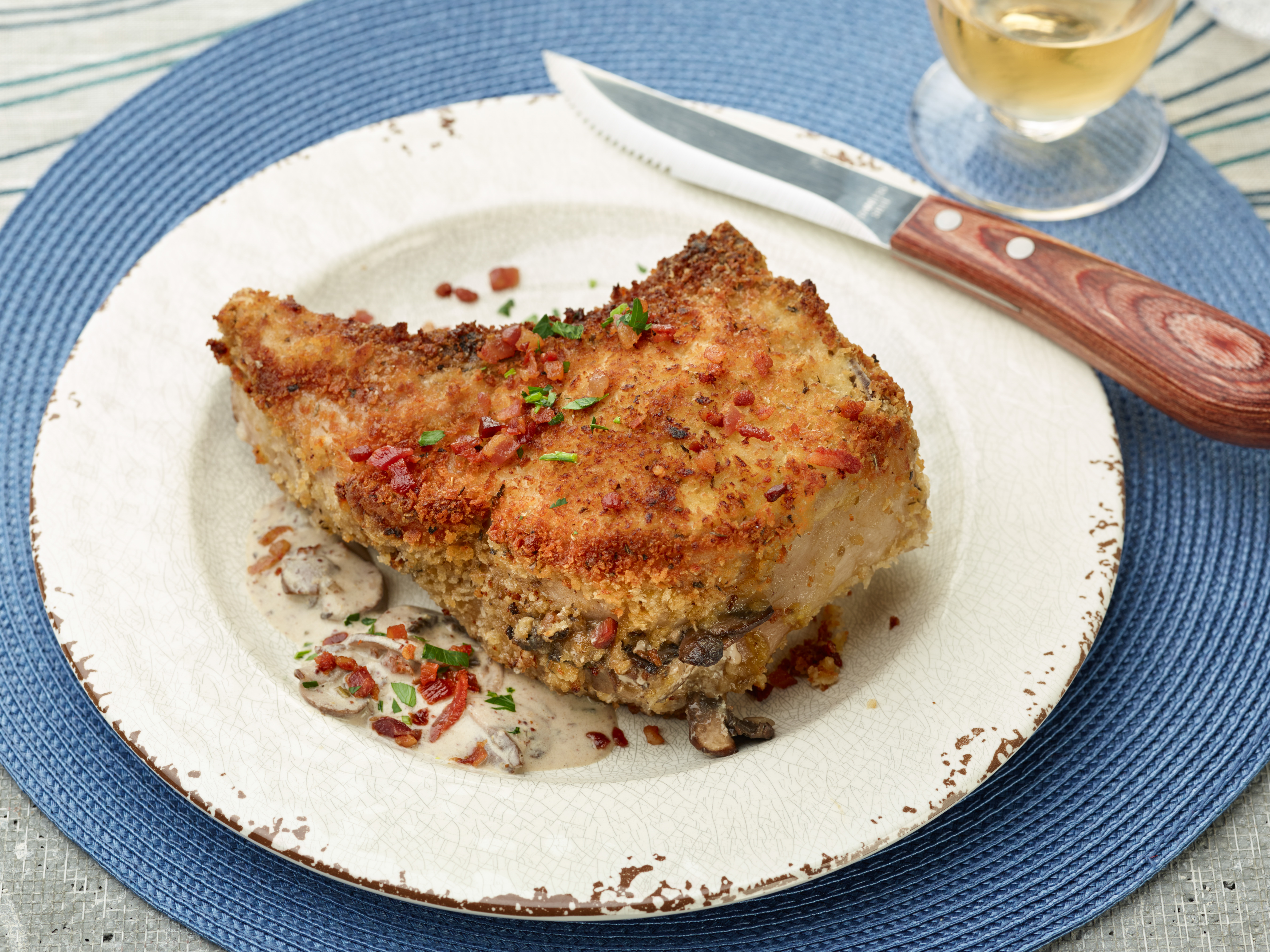 Stuffed Double-Cut Pork Loin Chops Recipe - Chef's Resource Recipes