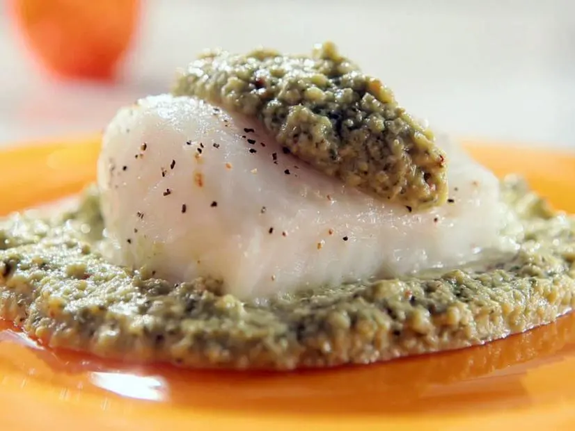 Sea Bass with Artichoke Pesto Recipe | Sandra Lee | Food Network