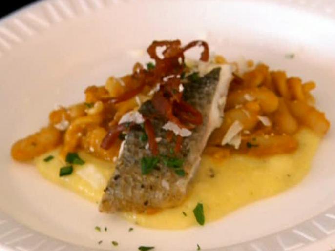Pan Seared Bronzino with Mushroom Pan Jus Recipe | Robert Irvine | Food ...