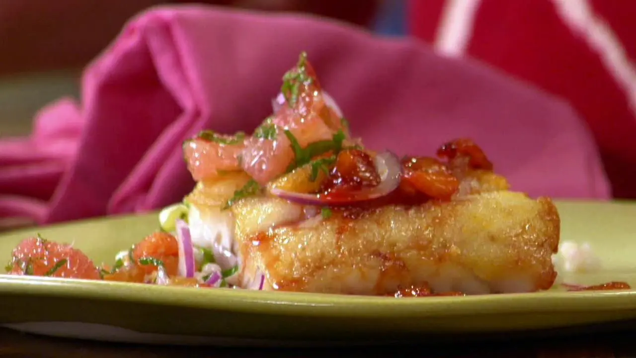 Seared Cod with Blood Orange Glaze Recipe | Anne Burrell | Food Network