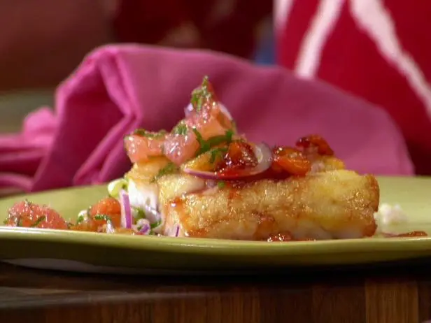 Seared Cod with Blood Orange Glaze Recipe | Anne Burrell | Food Network